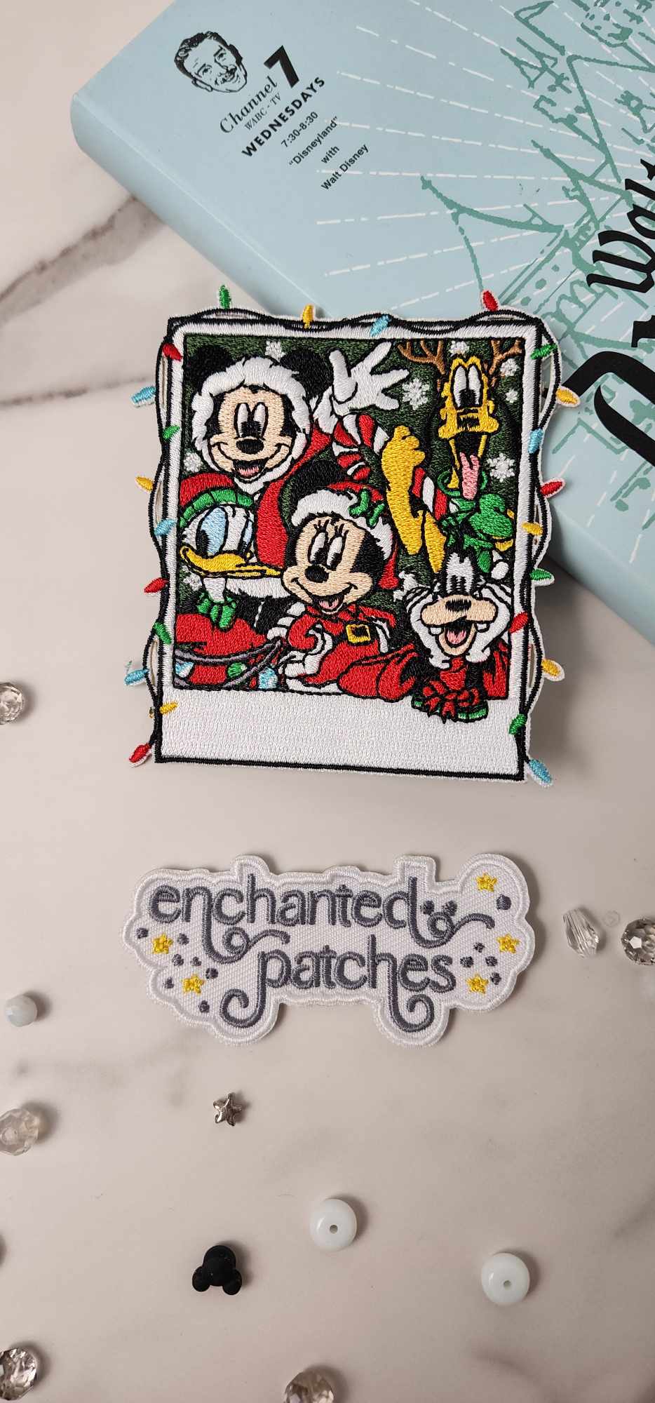 SALE - 3.5" Christmas Lights Polaroid Happiest Mouse Duck and Dog Embr ...